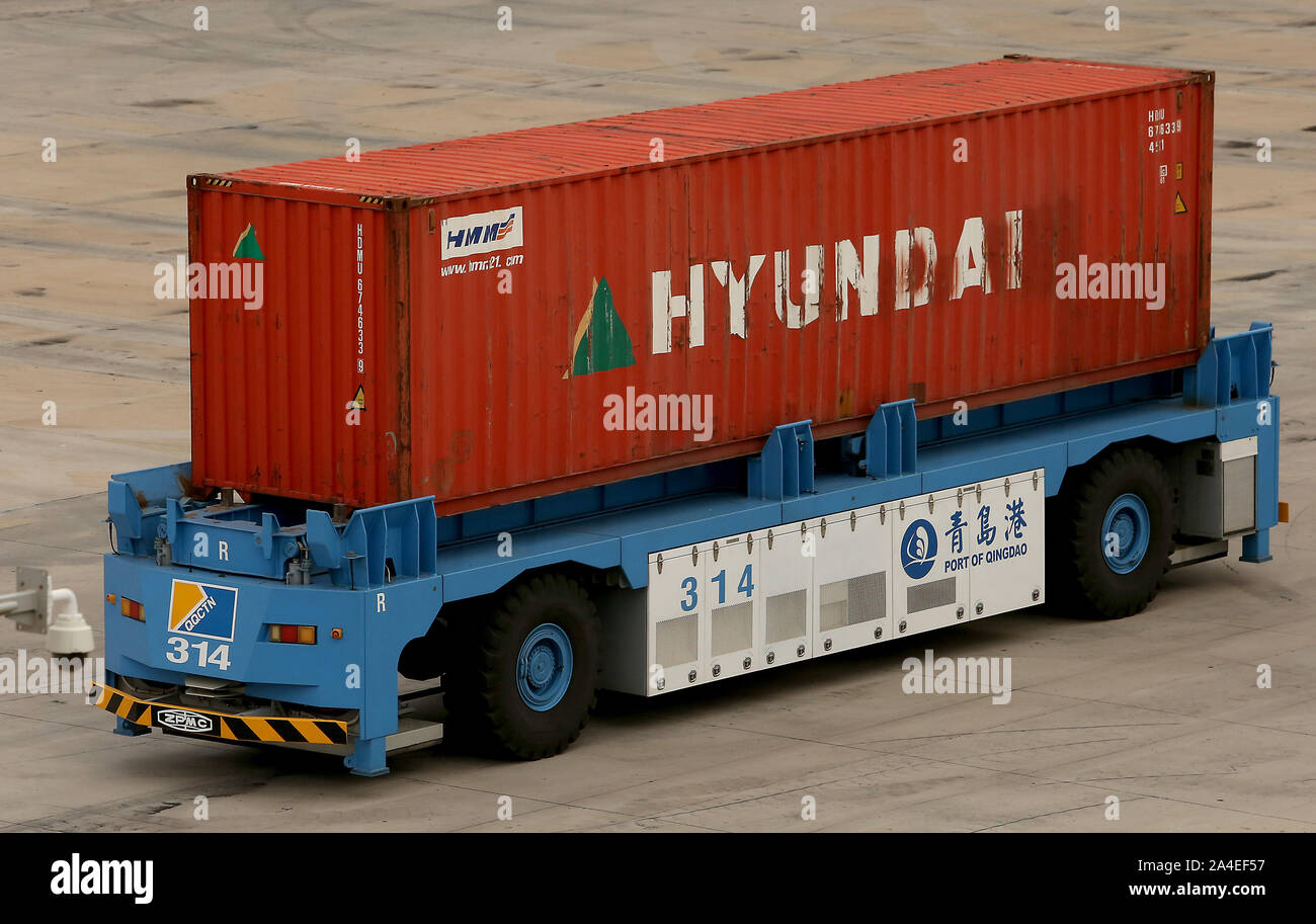 Autopilot trucks, guided by artificial intelligence, transport ...