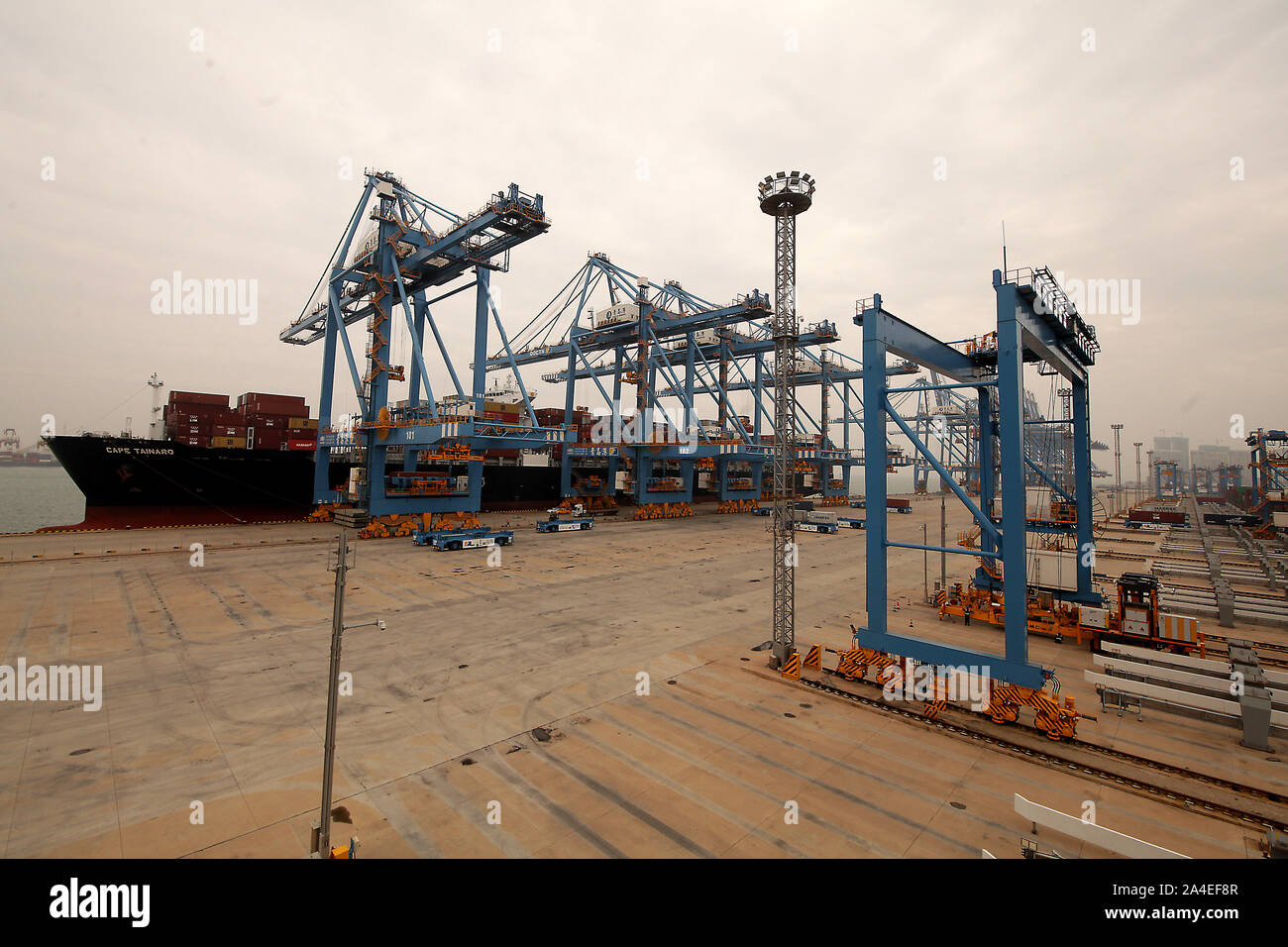 Autopilot trucks, guided by artificial intelligence, transport ...