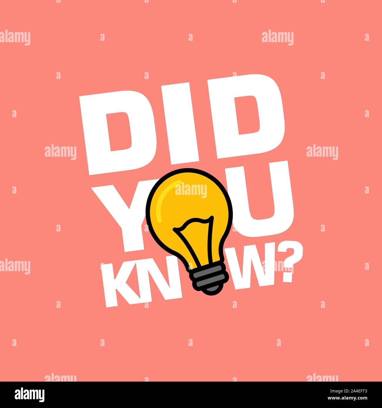 Did You Know with Bulb Icon Vector Illustration Stock Photo - Alamy