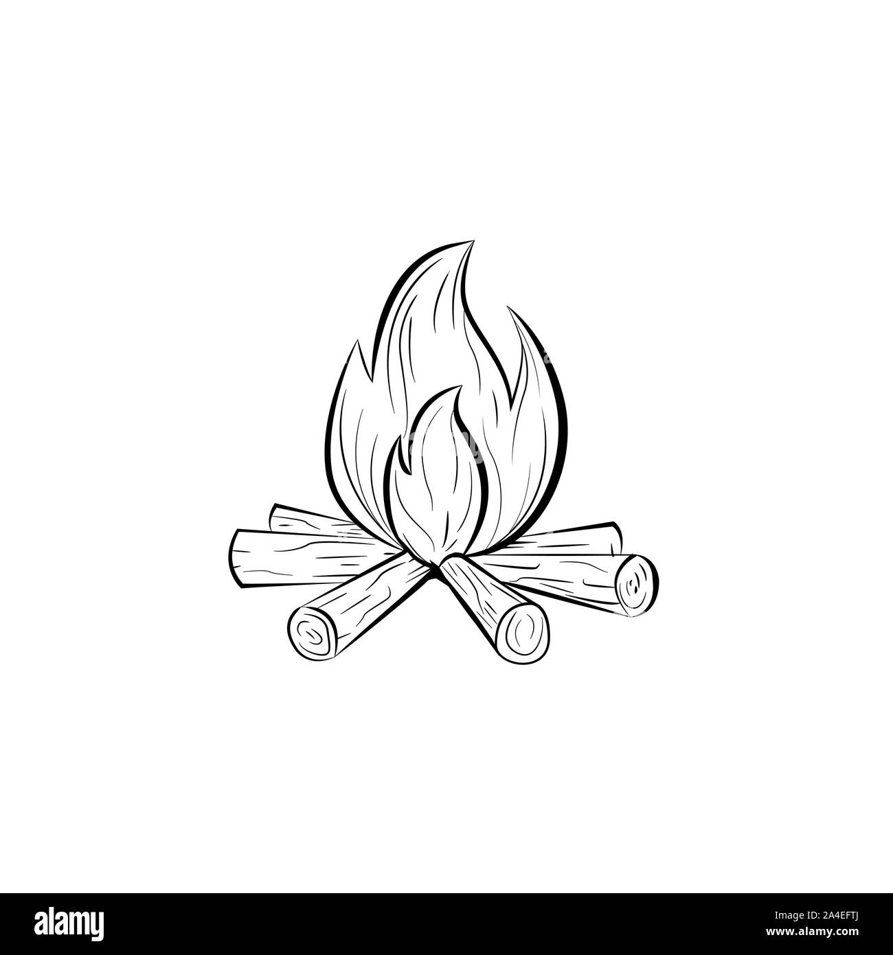 Retro campfire logo Black and White Stock Photos & Images - Alamy
