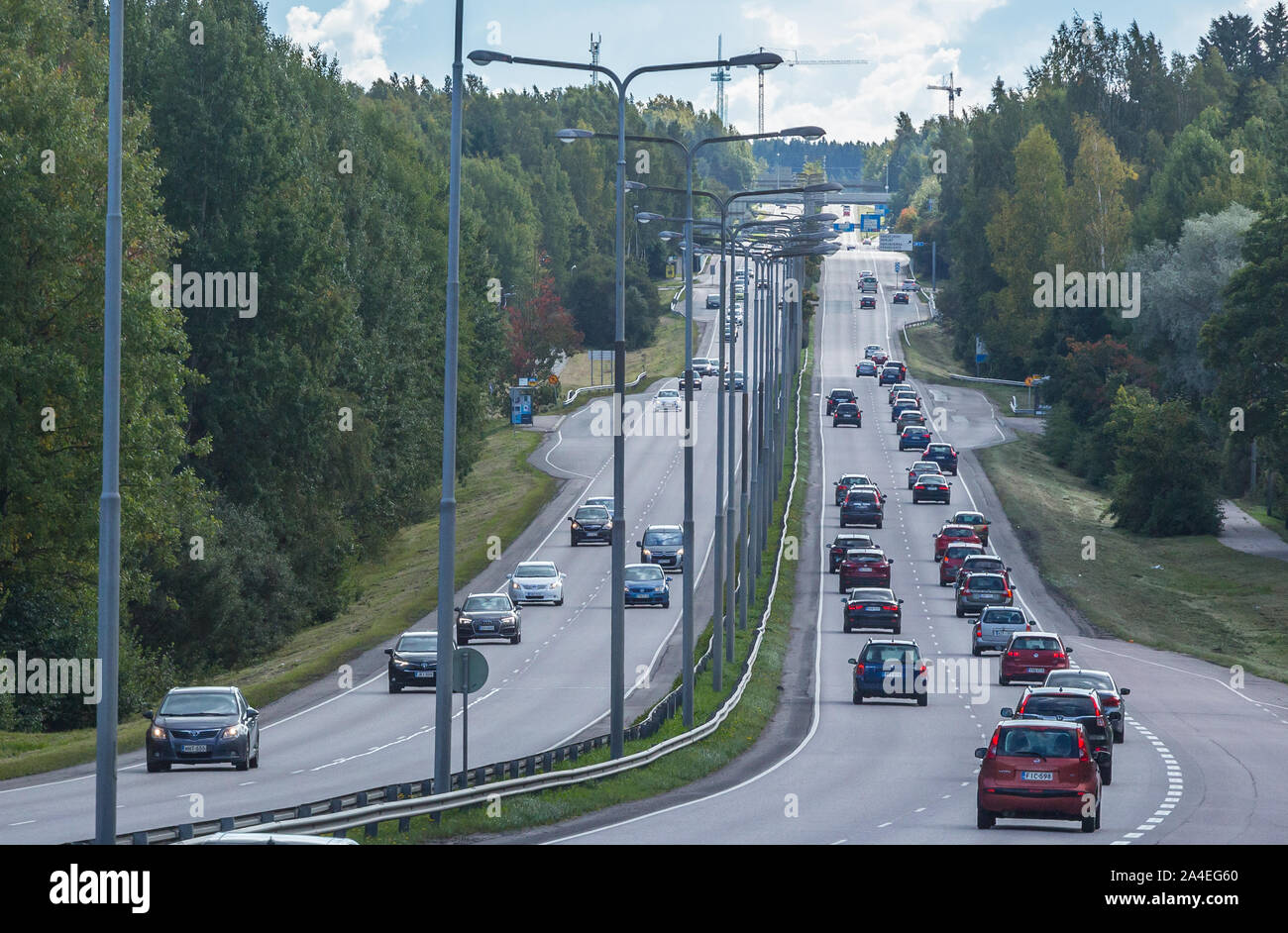 Traffic in city of Helsinki, capital of Finland Stock Photo - Alamy