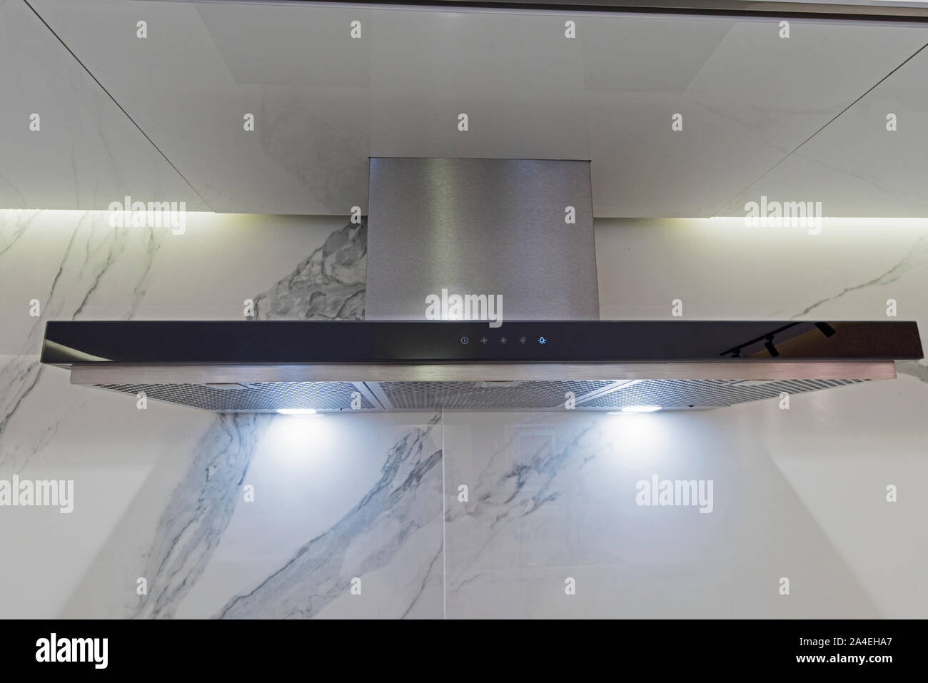 Interior design decor showing modern kitchen cooker hob appliance with ...