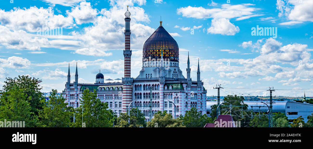 Panorama Tobacco Mosque of the Yenidze in Dresden Stock Photo - Alamy