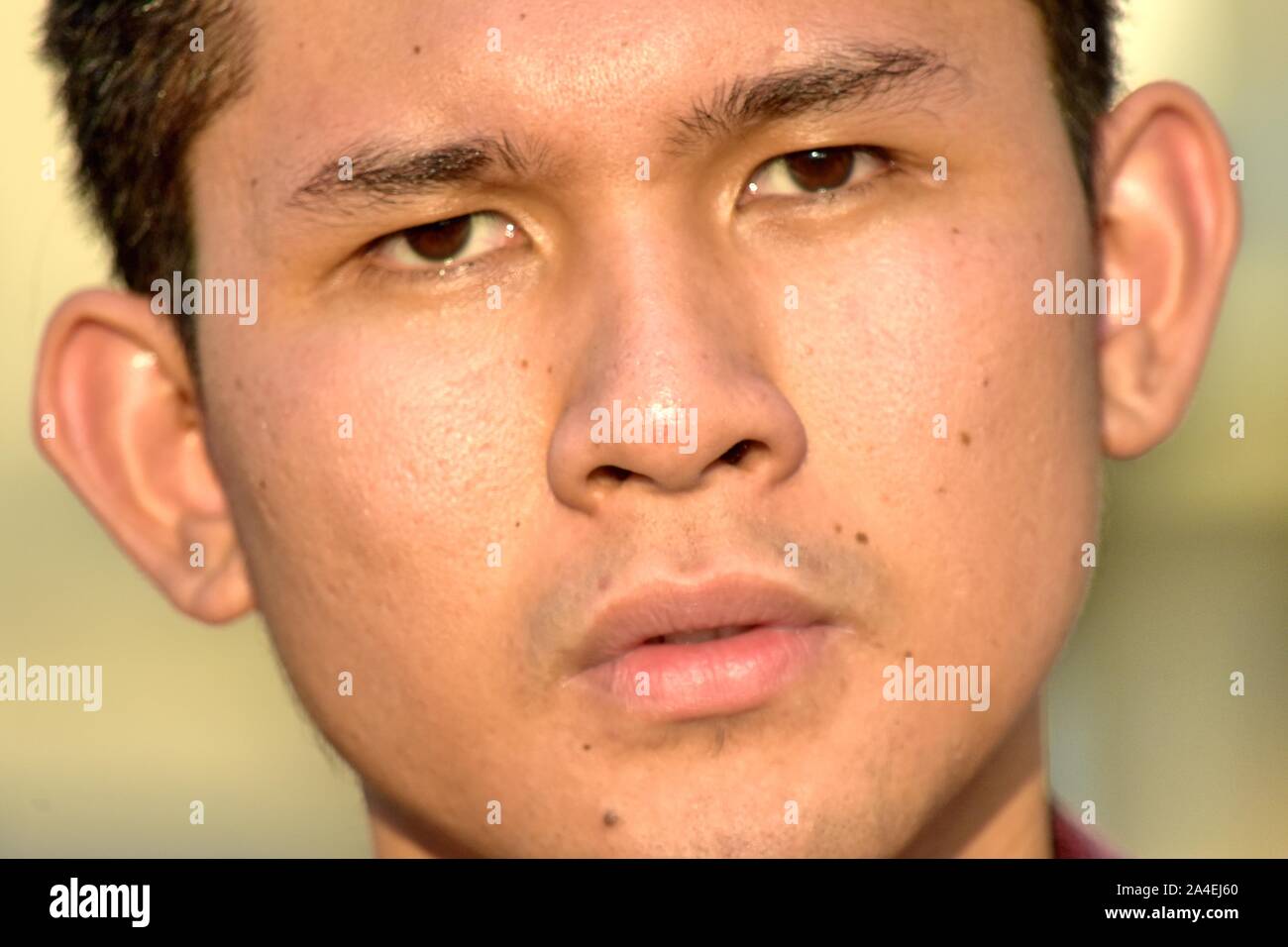 An Unemotional Young Person Stock Photo - Alamy