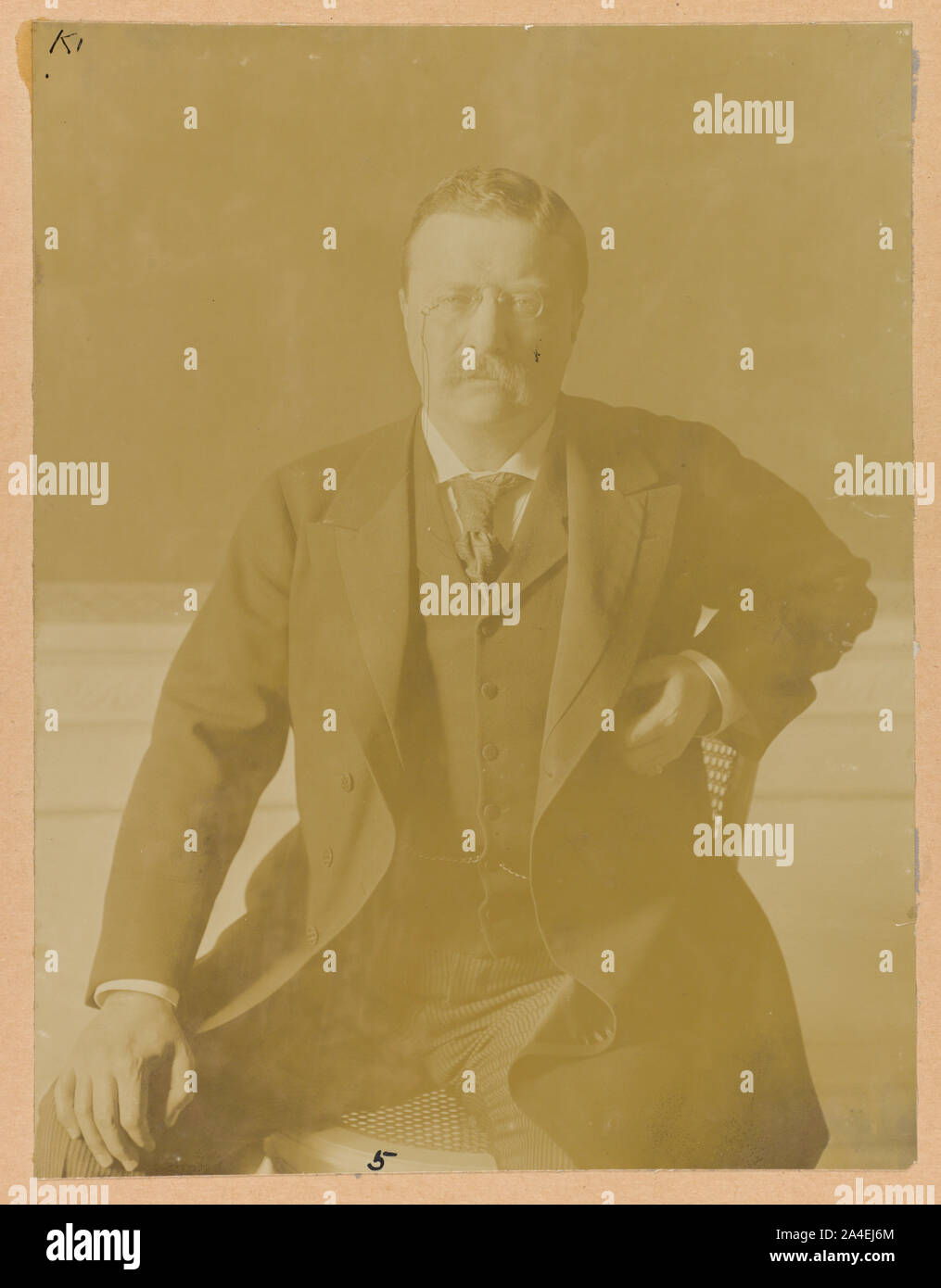 Theodore Roosevelt, three-quarter length portrait, seated, facing front ...
