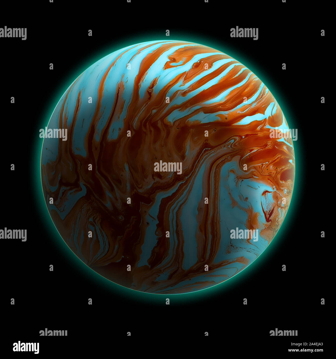 Abstract alien planet detailed design, 3d illustration Stock Photo - Alamy