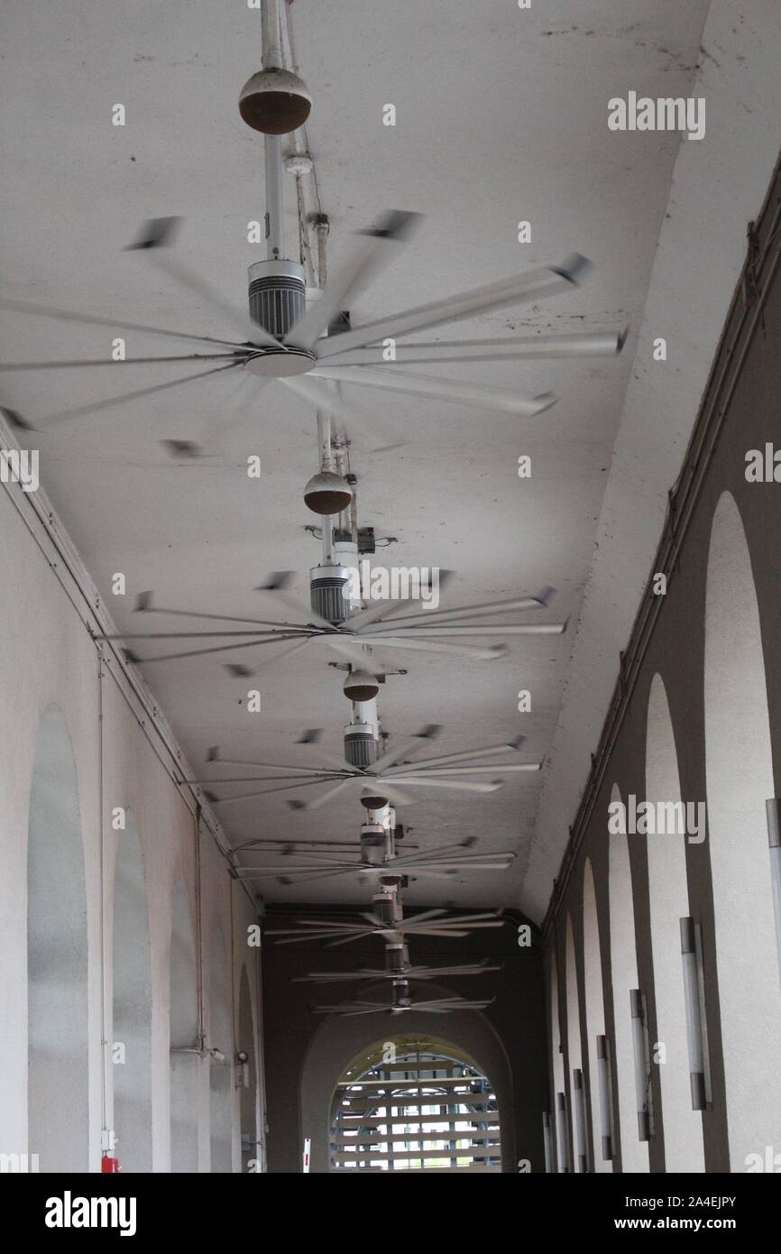 Walkway with ceiling fans hi-res stock photography and images - Alamy