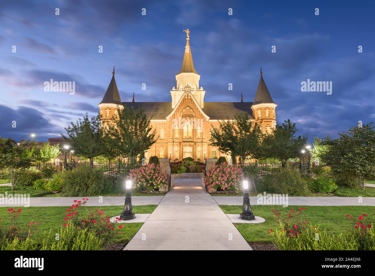 Provo, Utah, USA at Provo City Center Temple at twilight Stock Photo ...