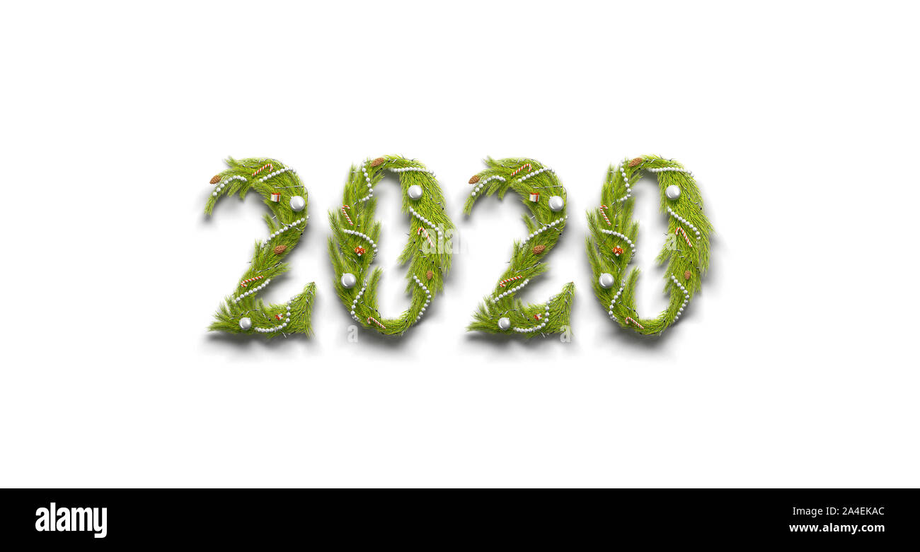 Decorative 2020 numbers isolated, new year font on white Stock Photo ...