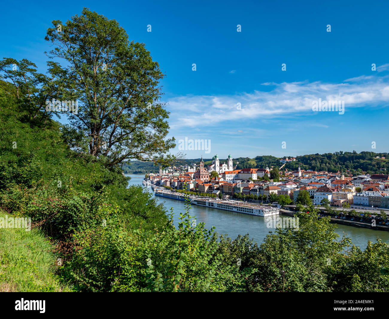 Panorama townscape of Passau in Bavaria Stock Photo - Alamy