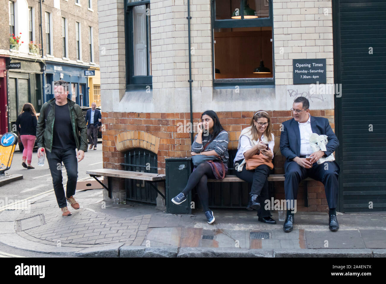 LONDON, ENGLAND - September 15, 2019, People drinking after work at the ...