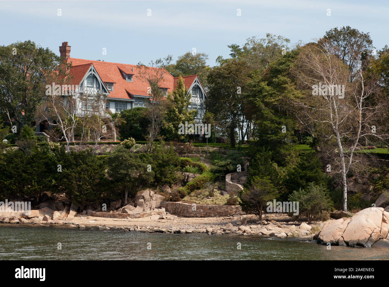 Thimble Islands archipelago in the Long Island Sound, Branford ...
