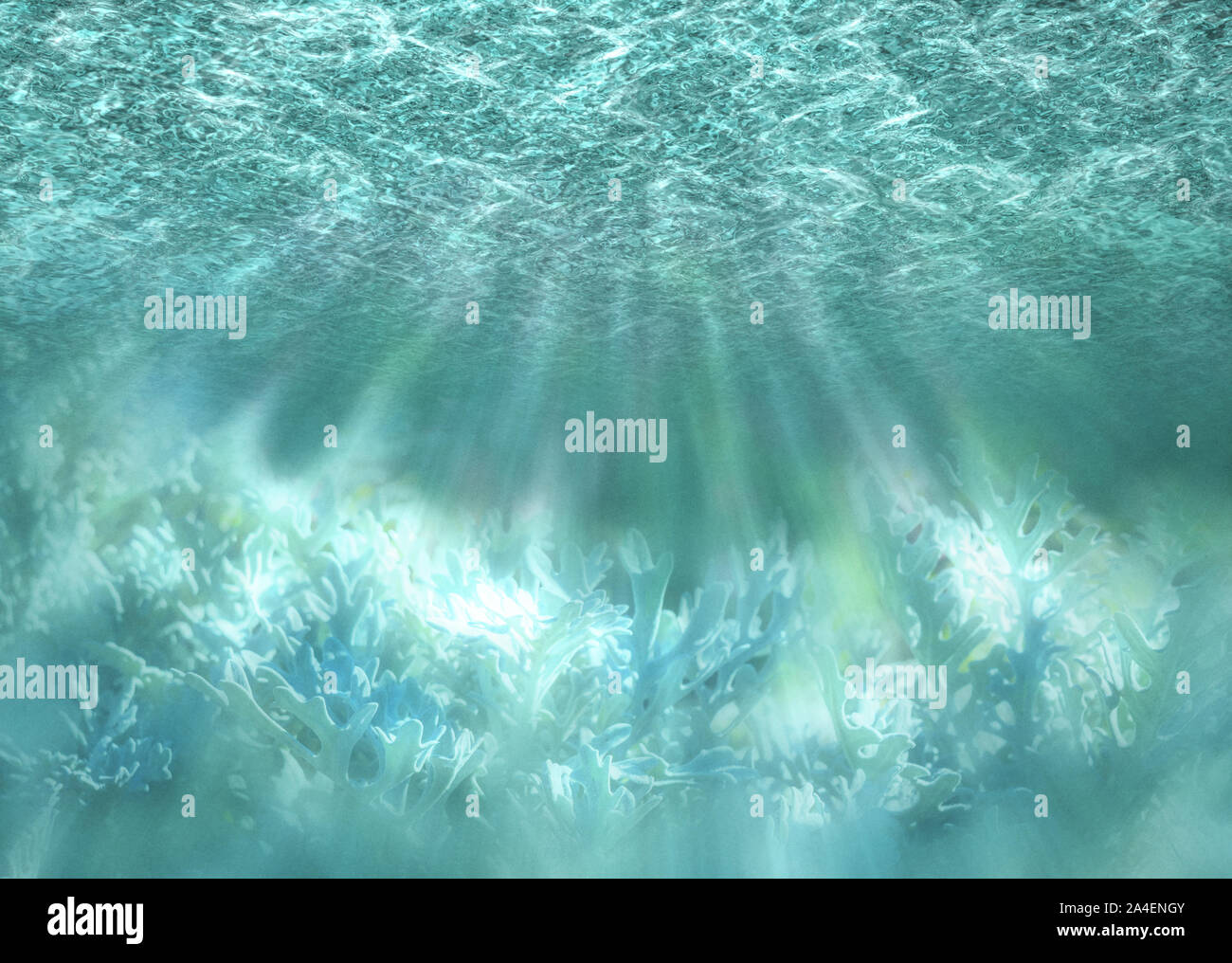 Corals or seaweed, abstract underwater background design Stock Photo ...