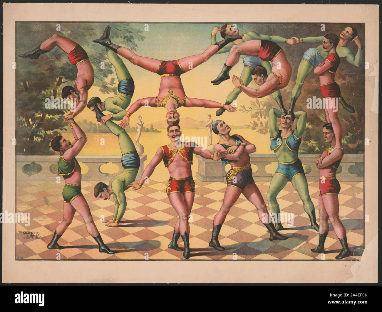 Thirteen men doing acrobatics Stock Photo - Alamy