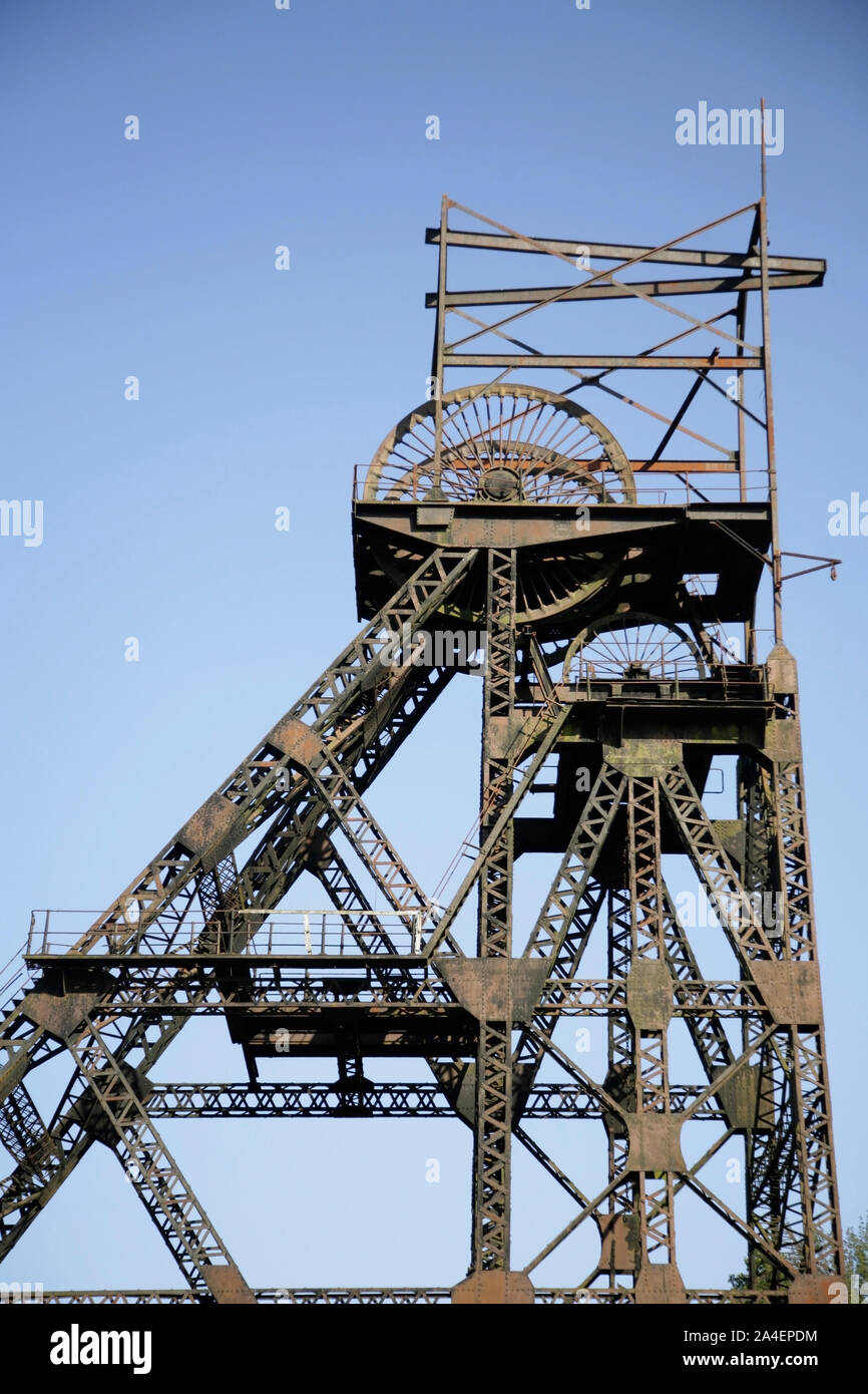 Pithead gear at the Lancashire Mining Museum at Astley Green Colliery ...