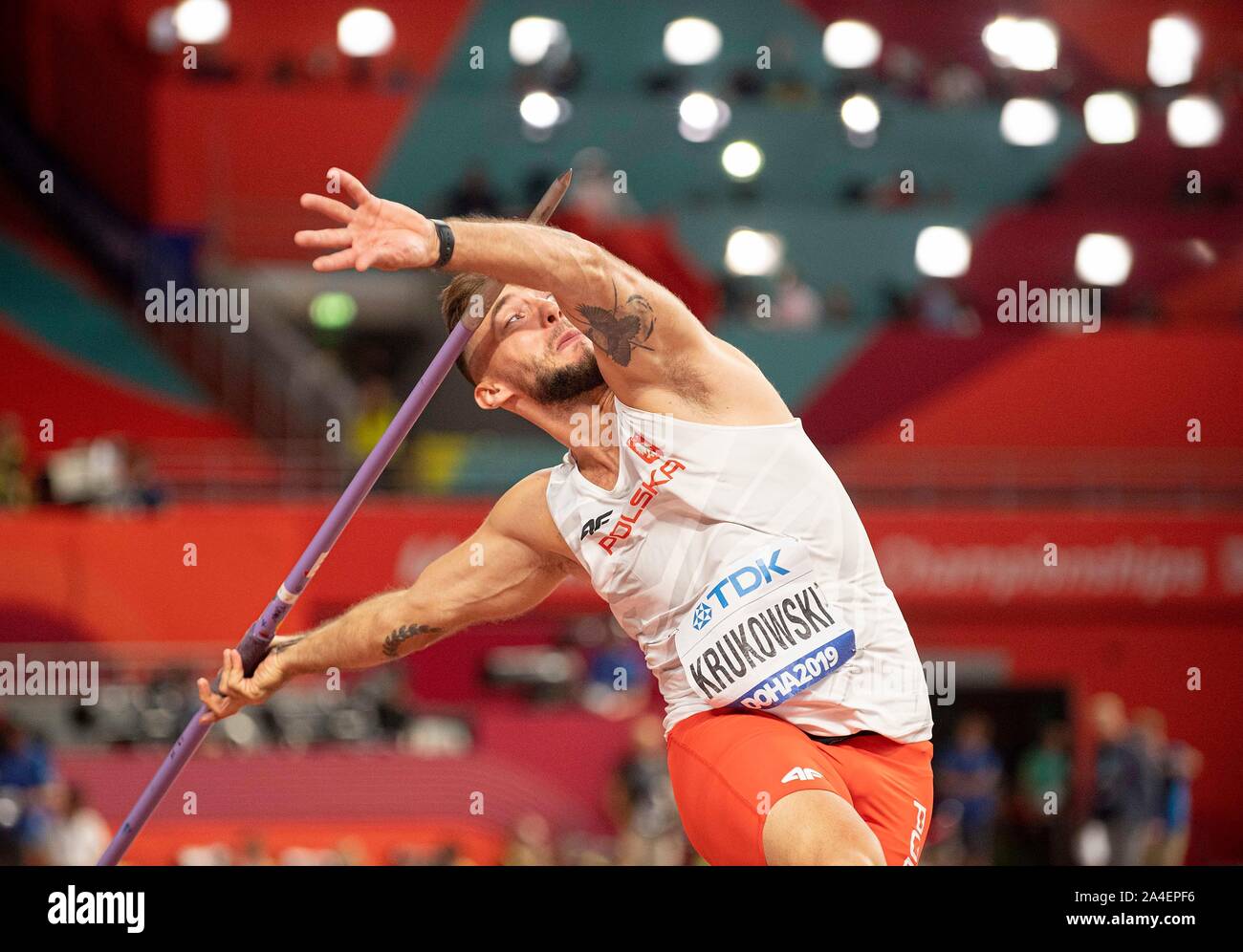 Marcin Krukowski (POL), action final men's javelin, on 06.10.2019 World ...