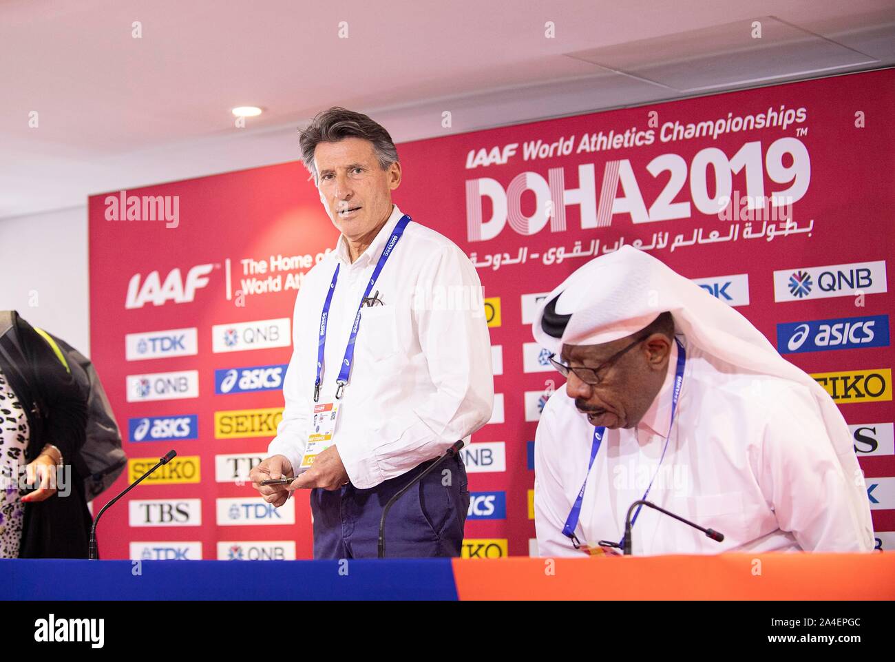 Sebastian COE l. (IAAF President) with Dahlan AL-HAMAD (Vice-President ...