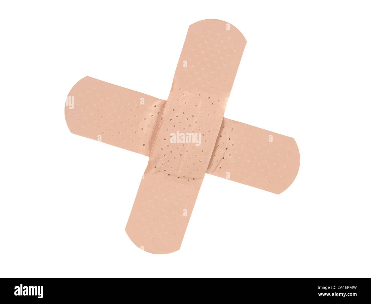 Adhesive band-aid cross isolated on white background Stock Photo - Alamy