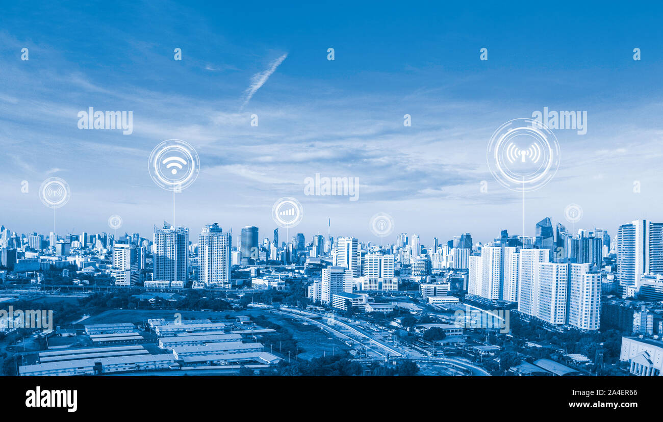 icons wifi, internet, communication, of technology for smart city ...