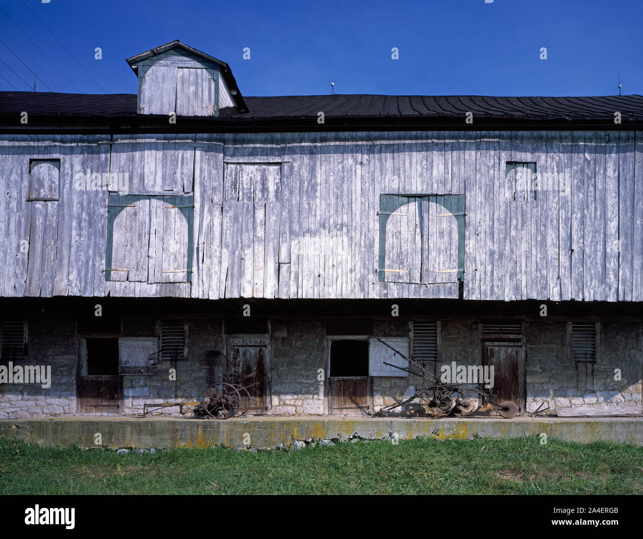 This old dairy barn features a forebay, or overhang, a style traced to ...
