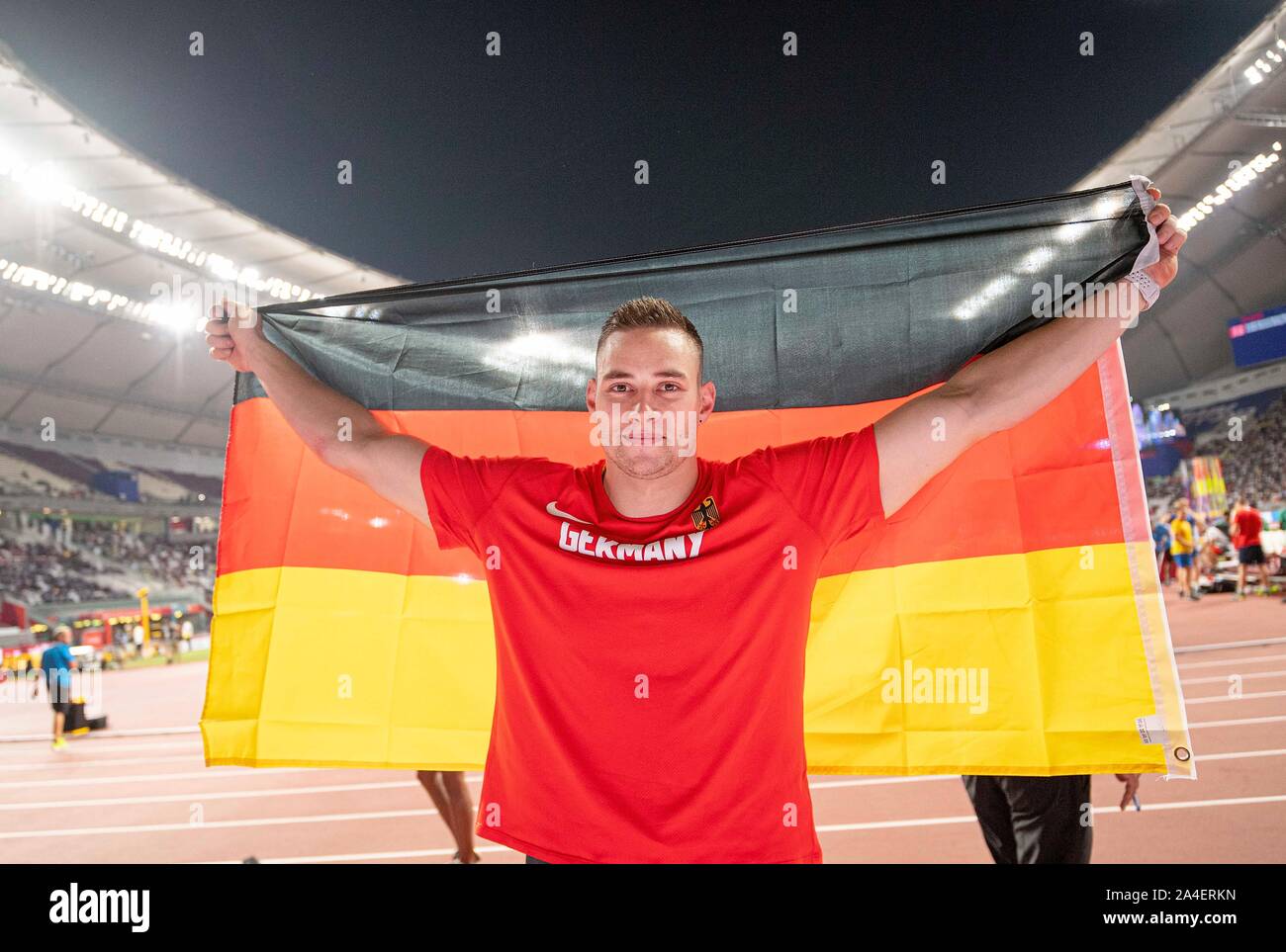 Doha, Katar. 07th Oct, 2019. jubilation Johannes VETTER (Germany/3rd ...