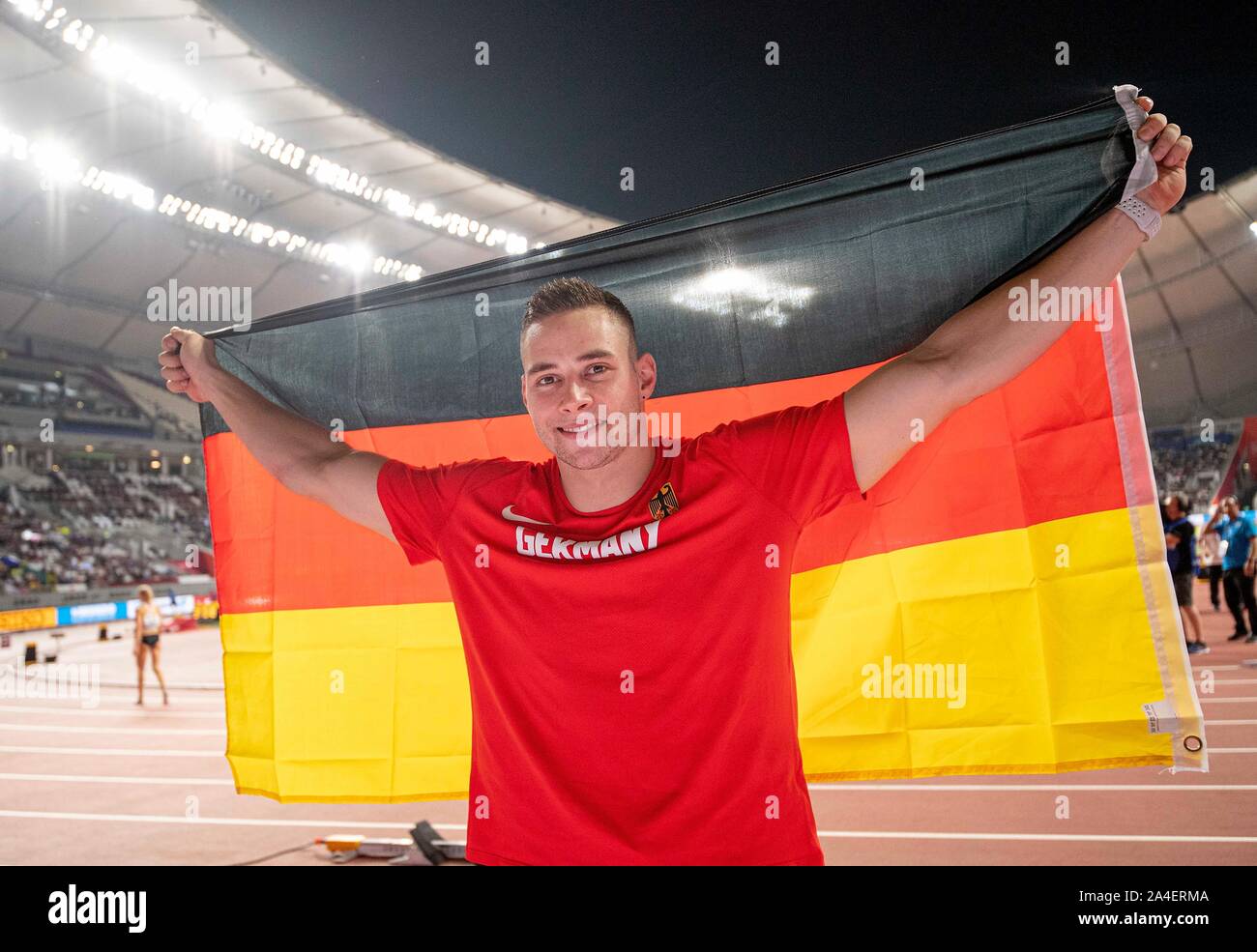 Doha, Katar. 07th Oct, 2019. jubilation Johannes VETTER (Germany/3rd ...