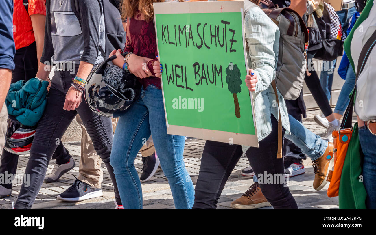 Climate protection demonstration with poster in german Stock Photo - Alamy