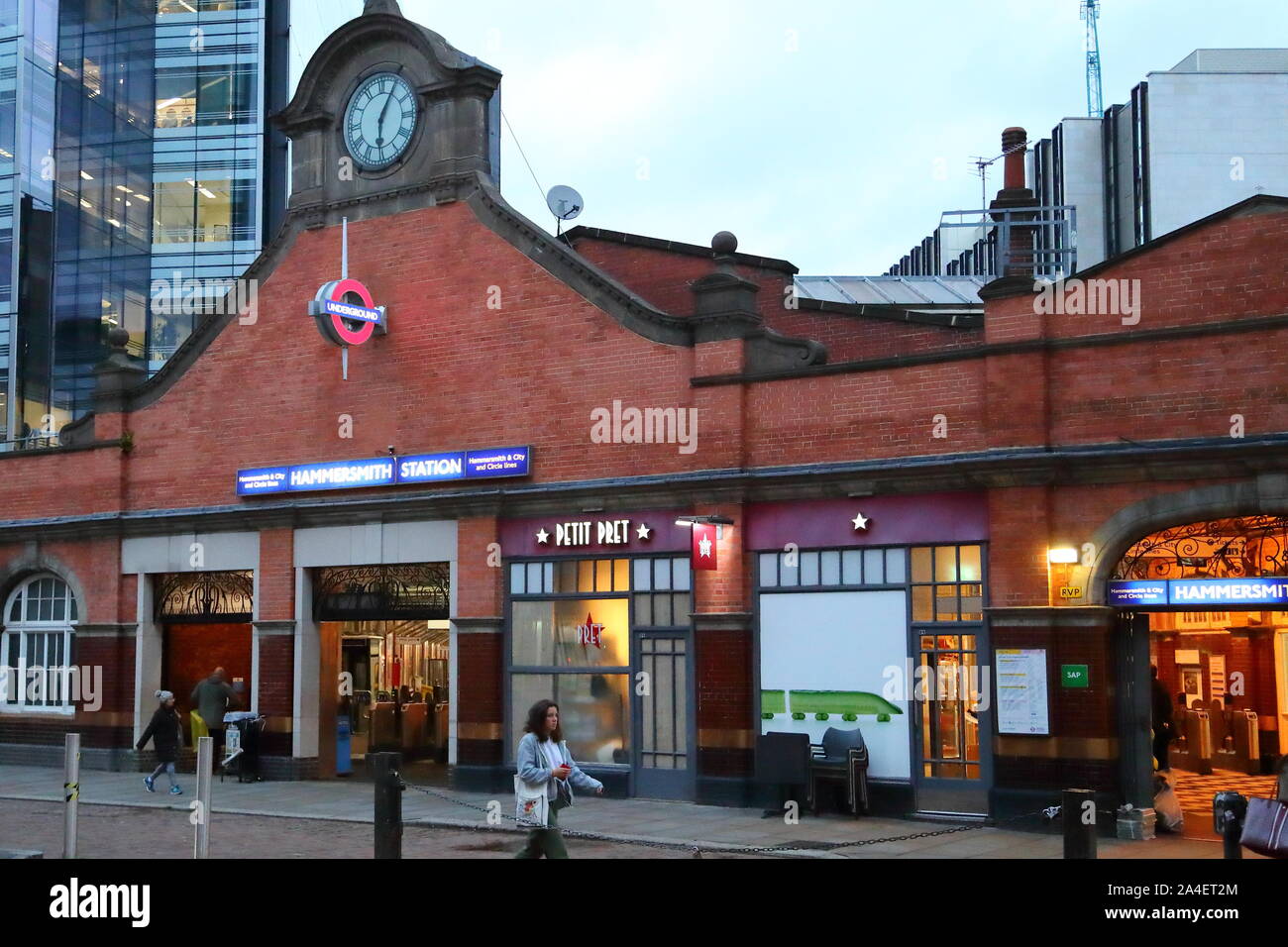 Entrance to Hammersmith Underground Station, London, UK Stock Photo - Alamy