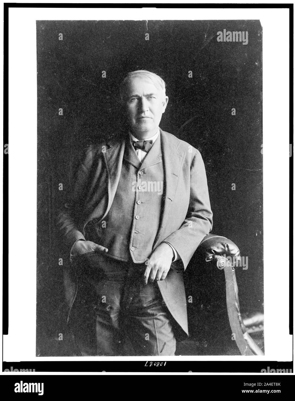 Thomas Alva Edison, three-quarter length portrait, standing, facing ...