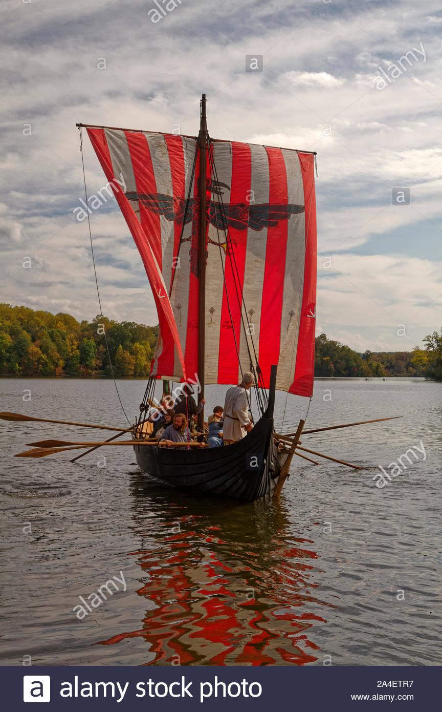 Boat With Oars And Sail High Resolution Stock Photography and Images ...