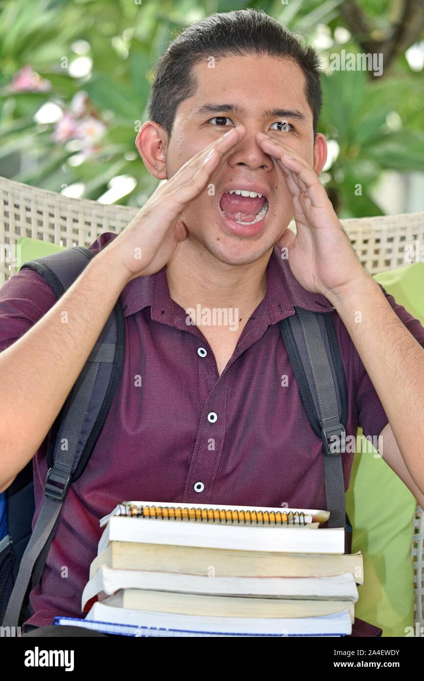Male Student Yelling Stock Photo - Alamy