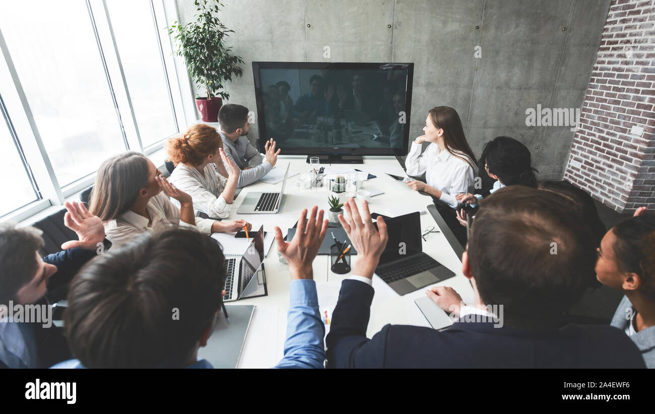 Tv screen with presentation on it hi-res stock photography and images ...