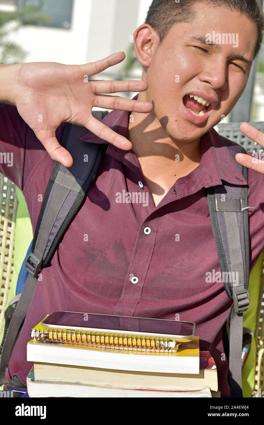 Surprised Male Student Stock Photo - Alamy