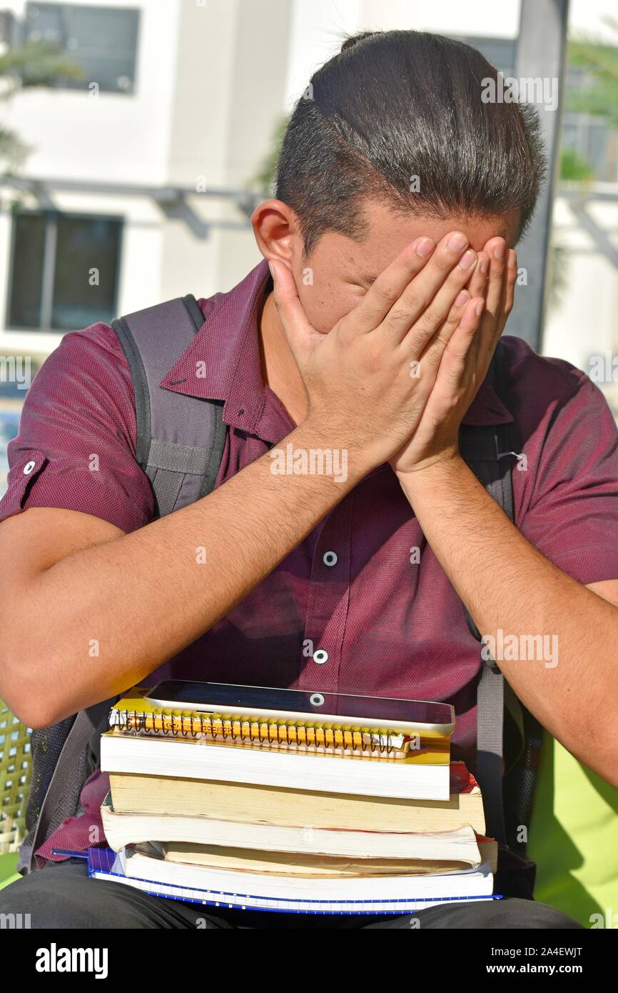 Student And Disappointment With Notebooks Stock Photo - Alamy