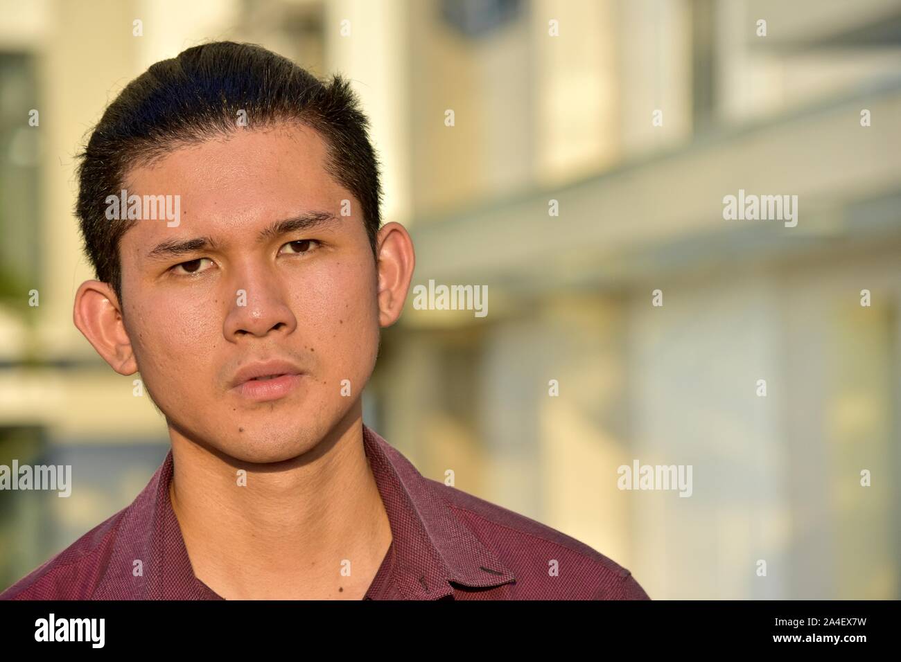 An Unemotional Male Person Stock Photo - Alamy
