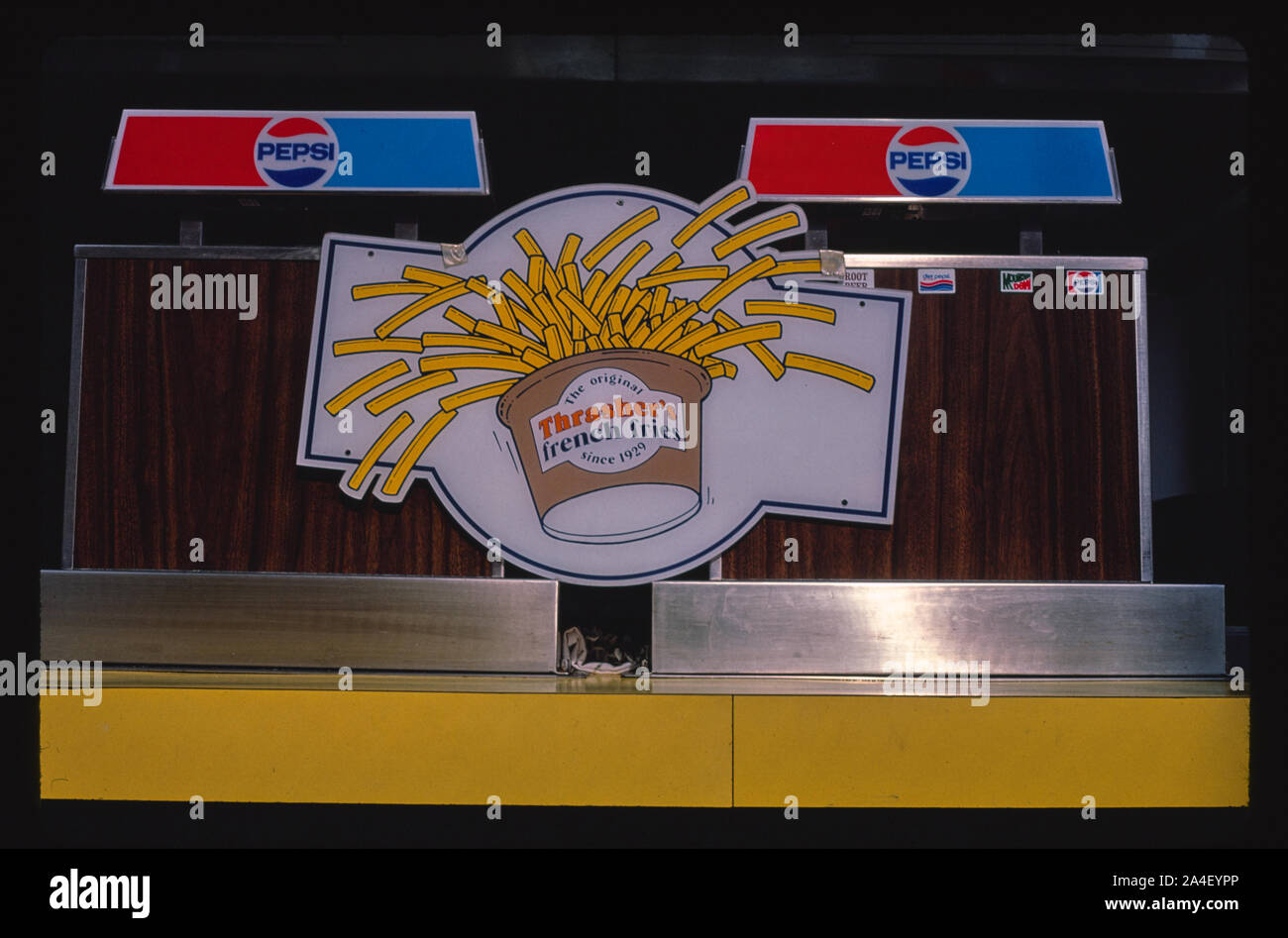 Thrasher's French Fries sign, Boardwalk, Seaside Park, New Jersey Stock ...