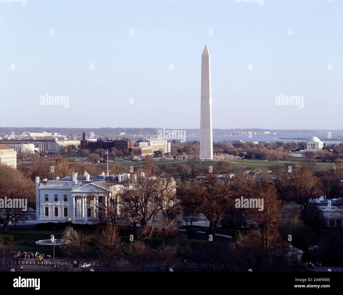 Three Washington landmarks in a row, the White House, Washington ...