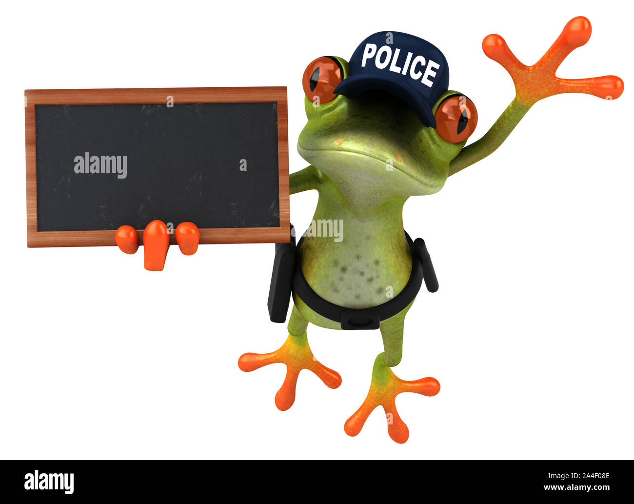 Fun 3D Cartoon frog police officer Stock Photo - Alamy