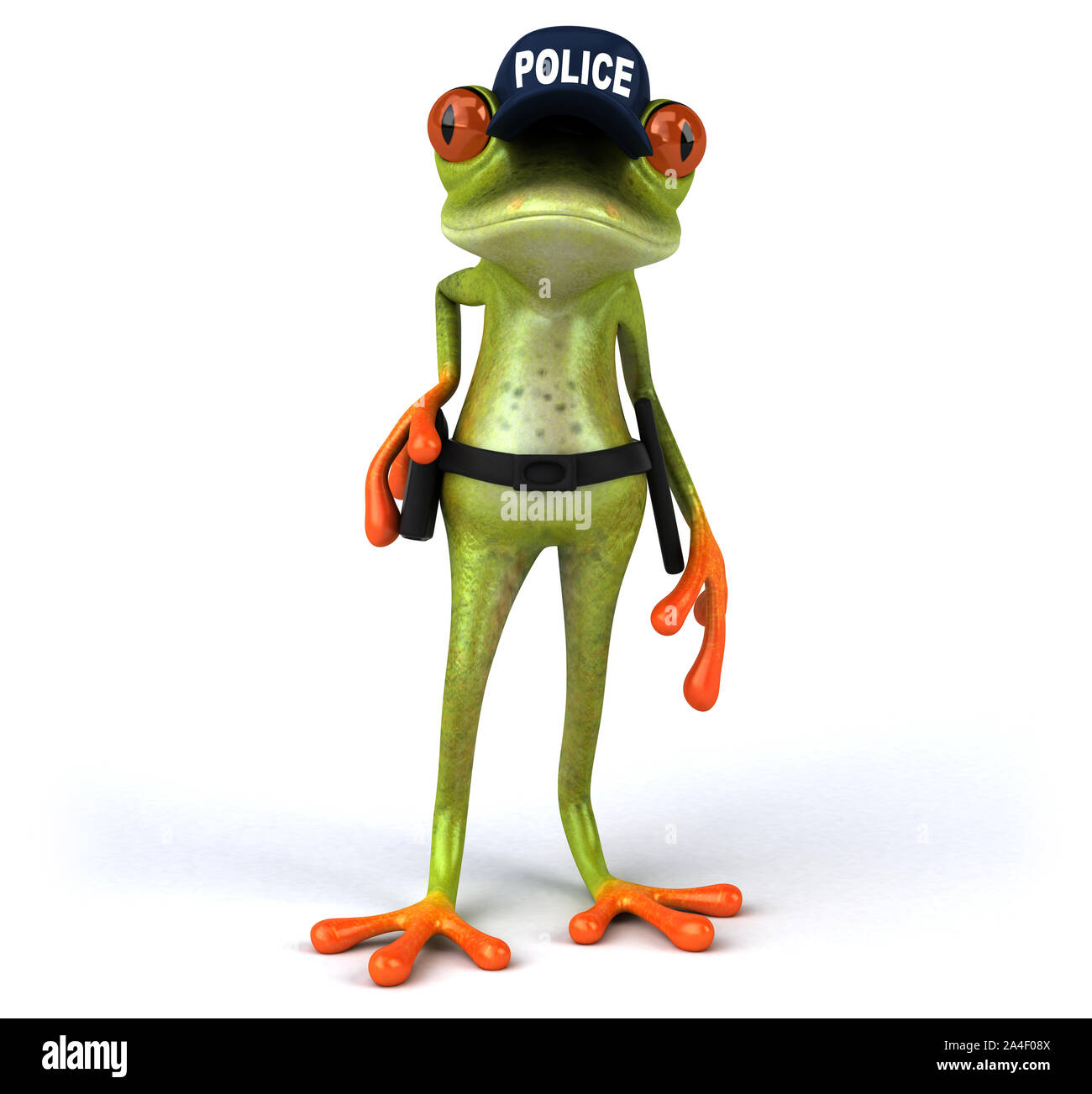 Fun 3D Cartoon frog police officer Stock Photo - Alamy