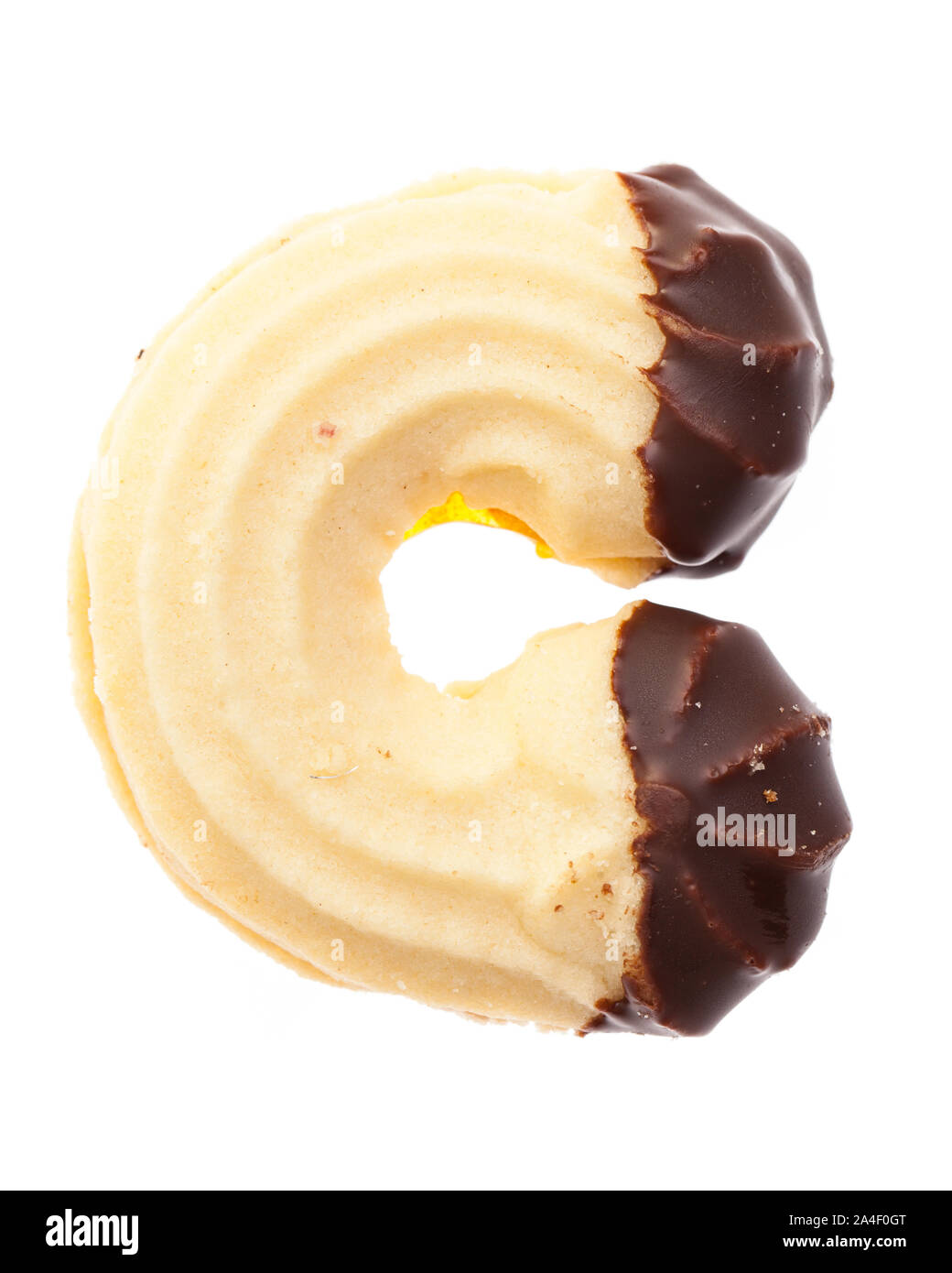 Christmas pastry: Single bright cookie with chocolate on the sides from ...