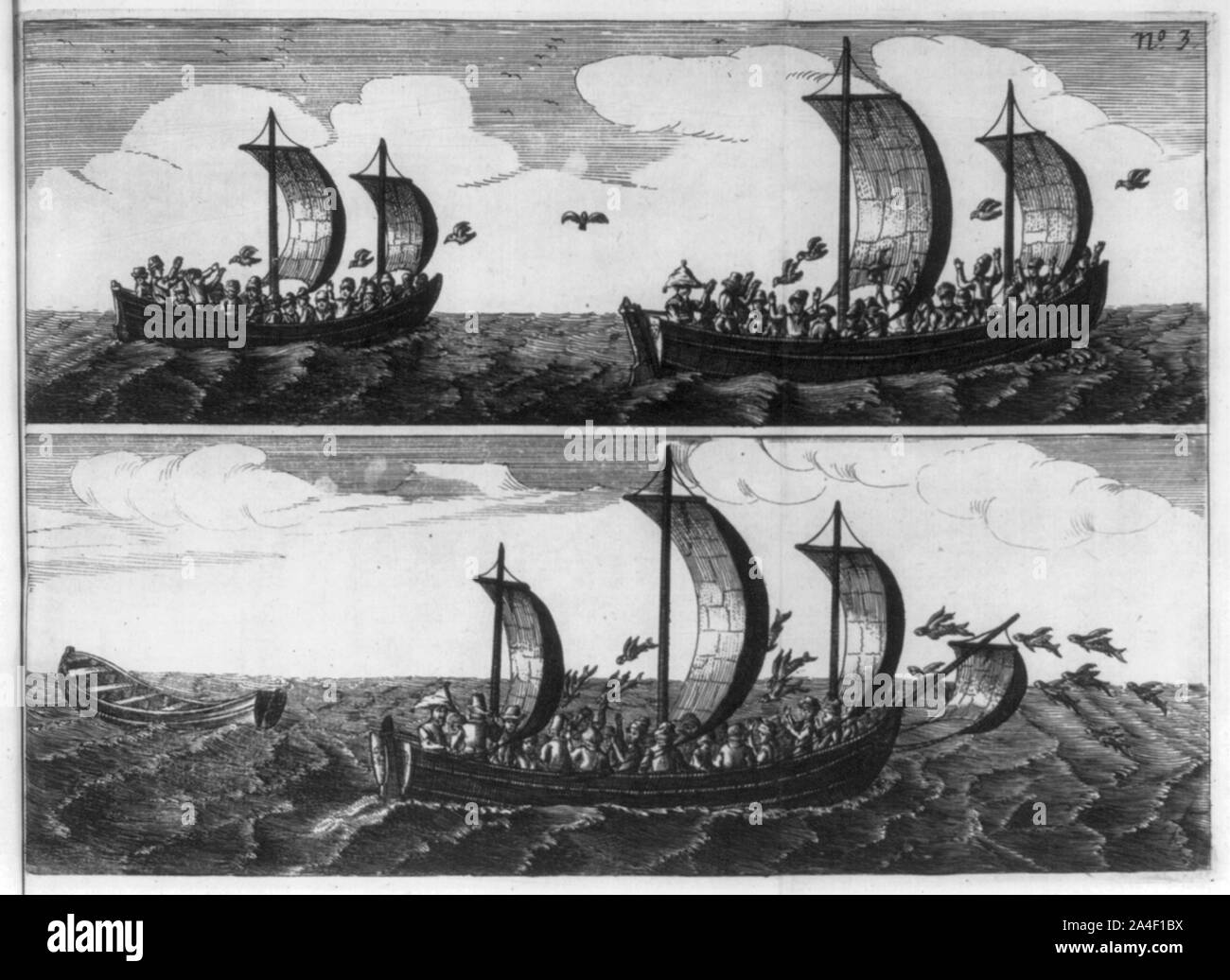 Three ships Black and White Stock Photos & Images - Alamy