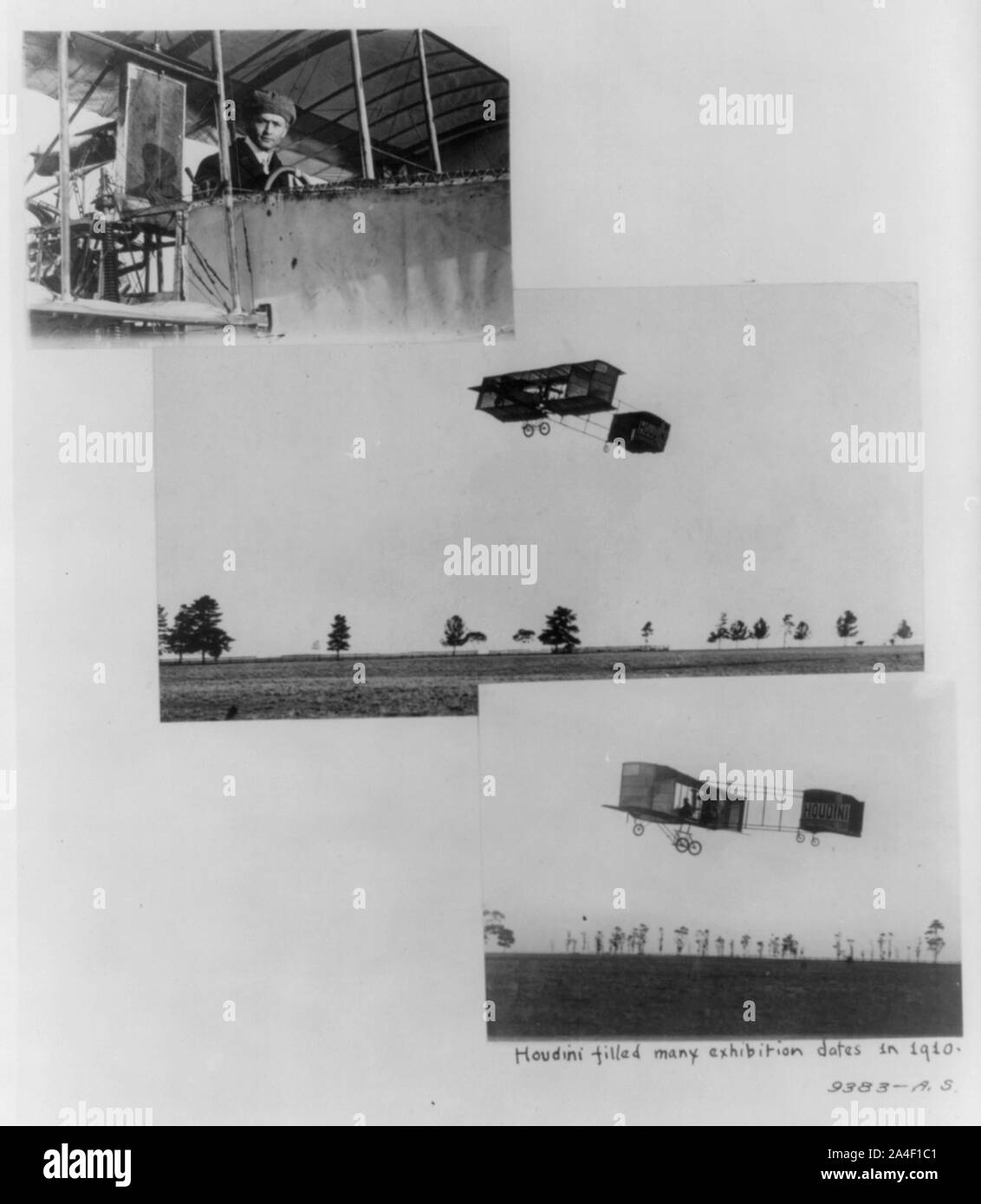 Three scenes of Harry Houdini as aviator Stock Photo - Alamy