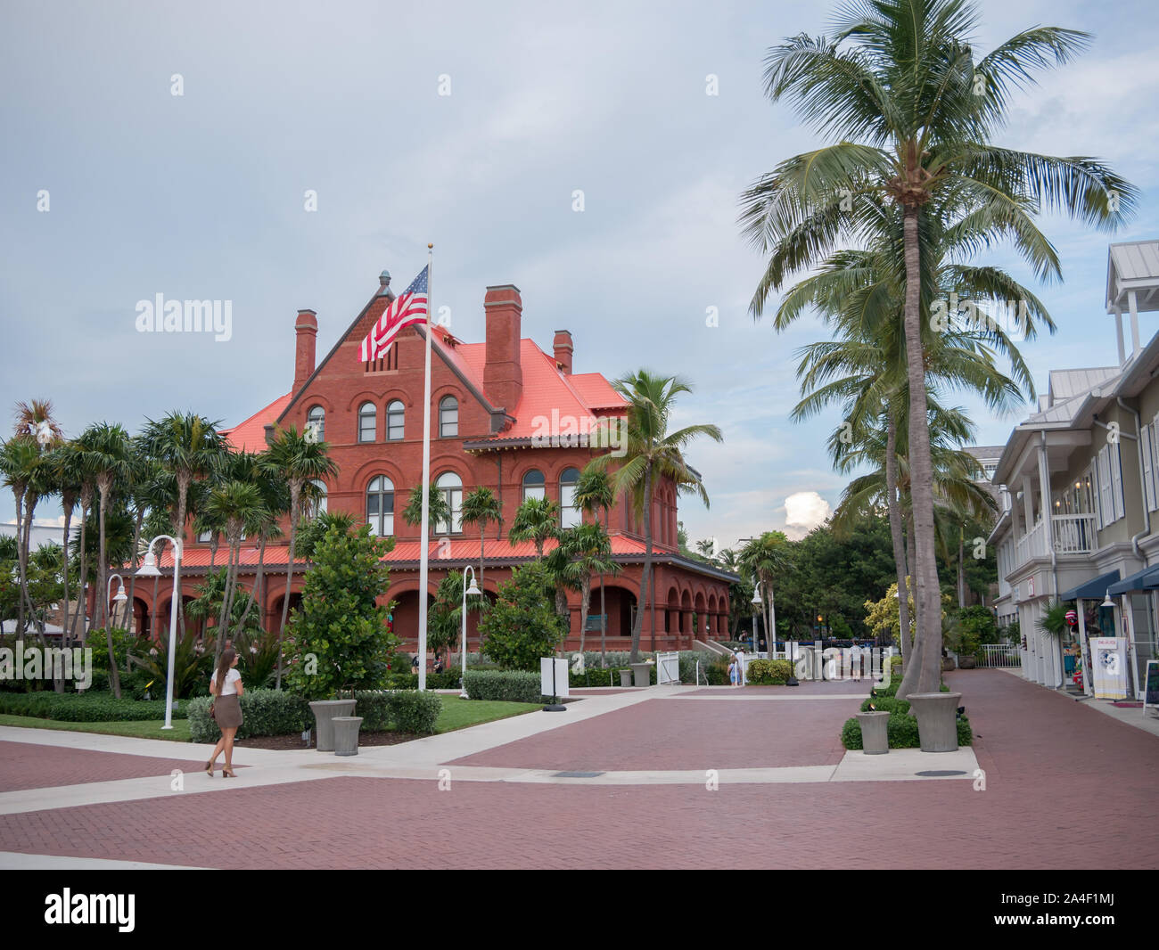 Key West, Florida, USA. August 2019. A girl is walking near Key West ...
