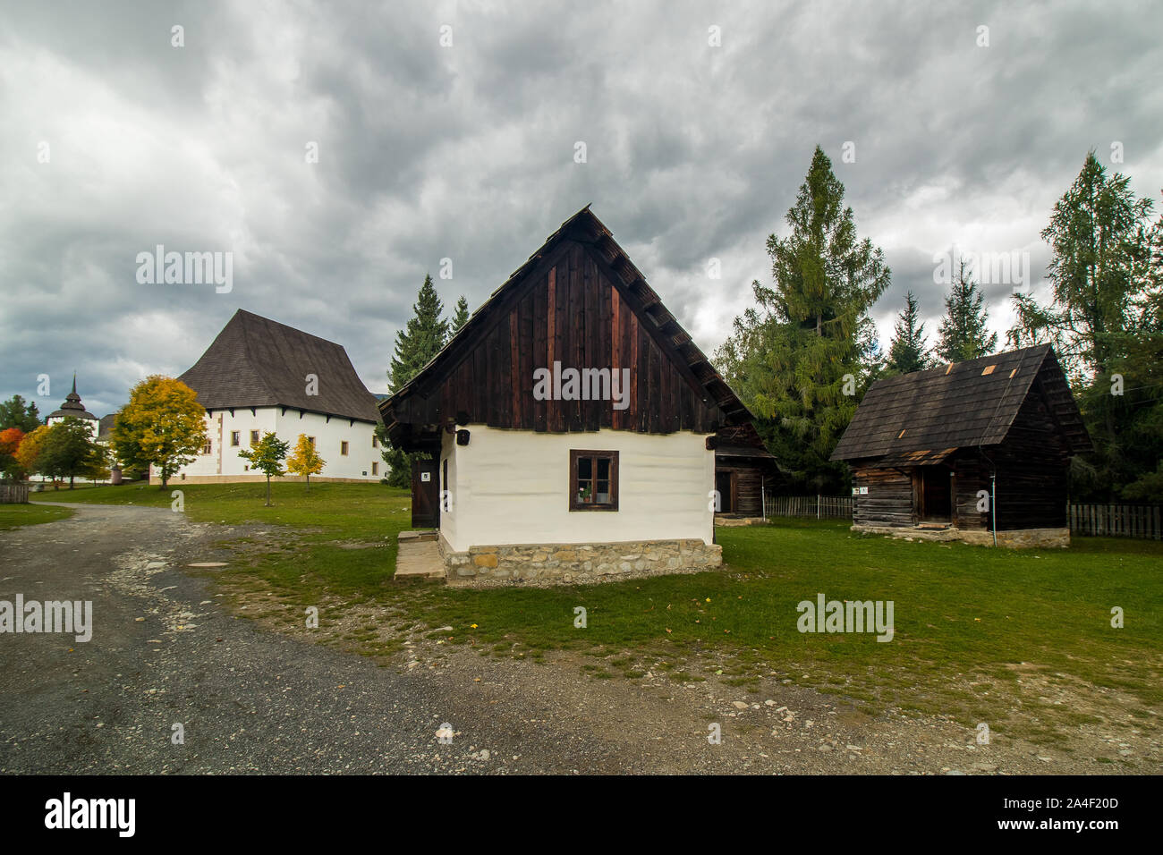 Old traditional rural architecture in village Pribylina, Slovakia ...