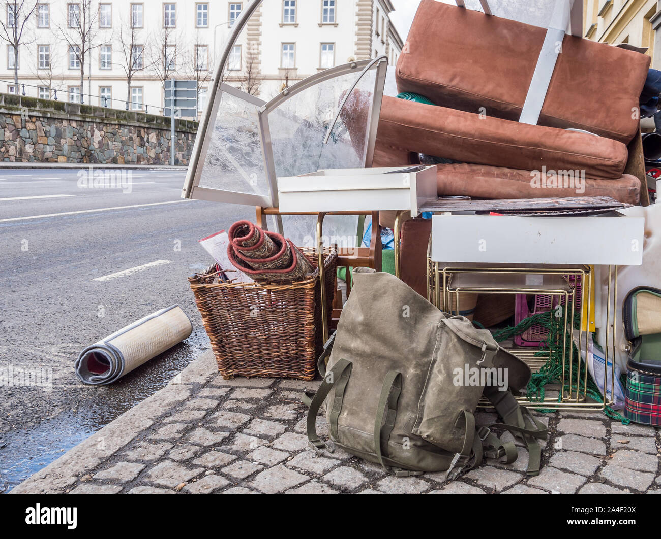 Bulky garbage collection at a flat resolution Stock Photo - Alamy