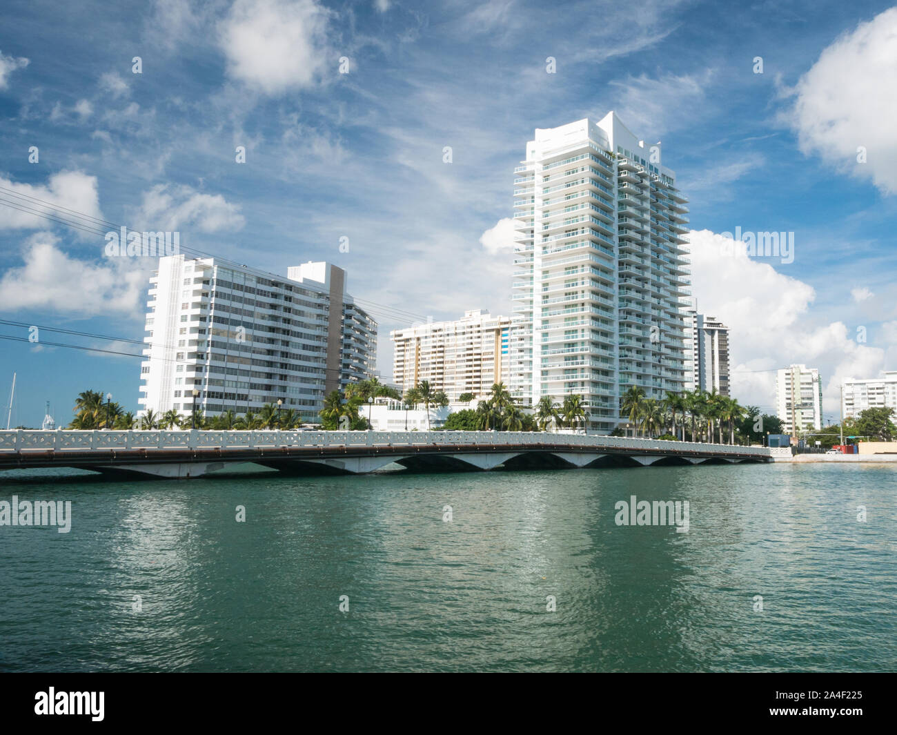 Miami Venetian Causeway Drawbridge and Skyline Stock Photo - Alamy