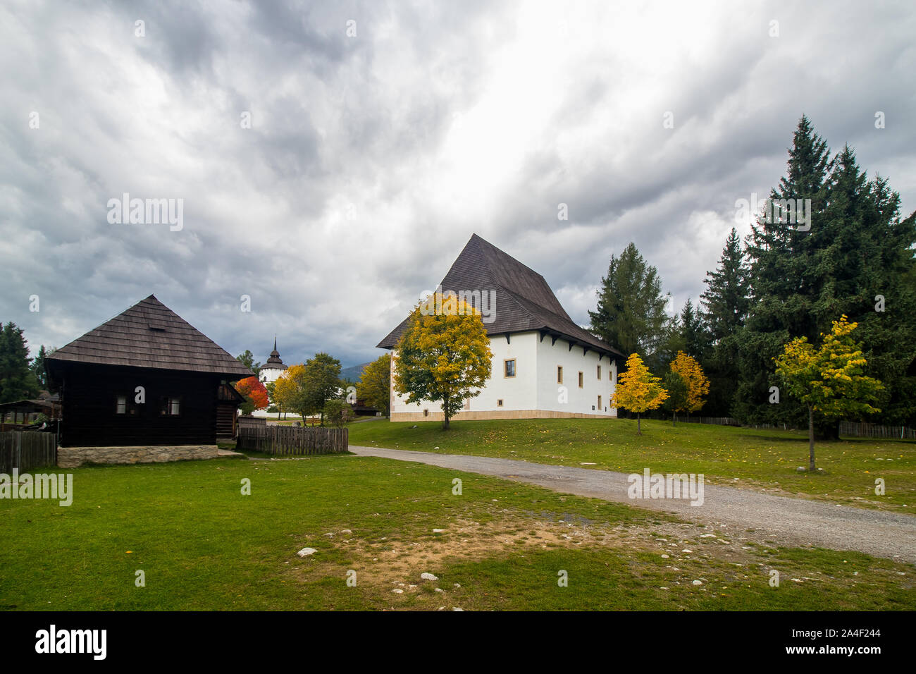 Old traditional rural architecture in village Pribylina, Slovakia ...