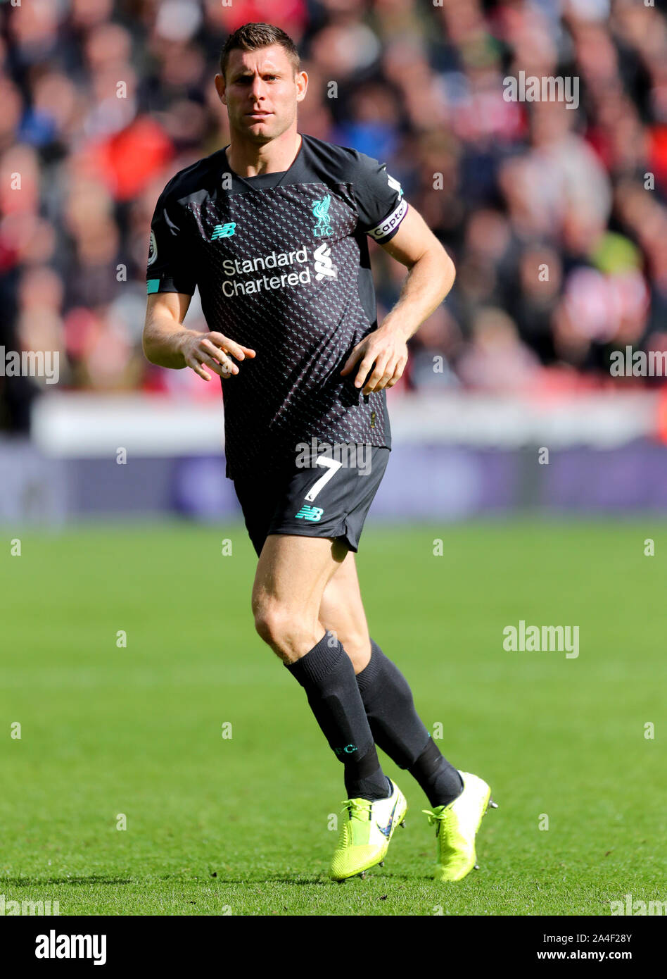 Liverpool's James Milner in action during the Premier League match at ...