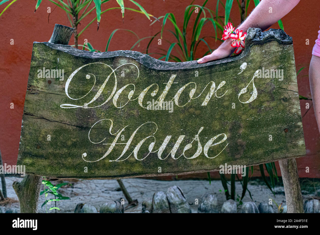 doctor house wood old sign detail Stock Photo - Alamy