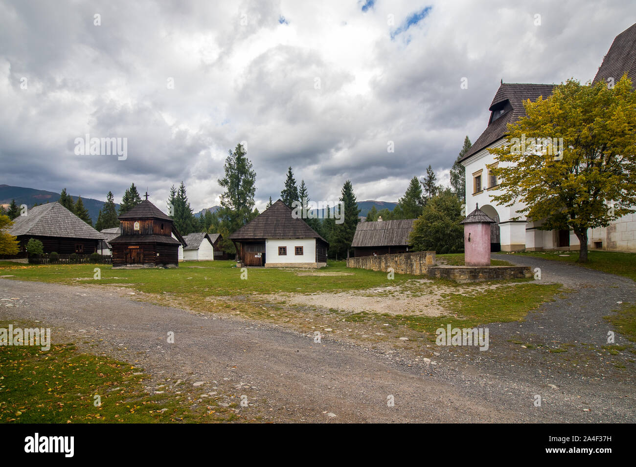 Old traditional rural architecture in village Pribylina, Slovakia ...